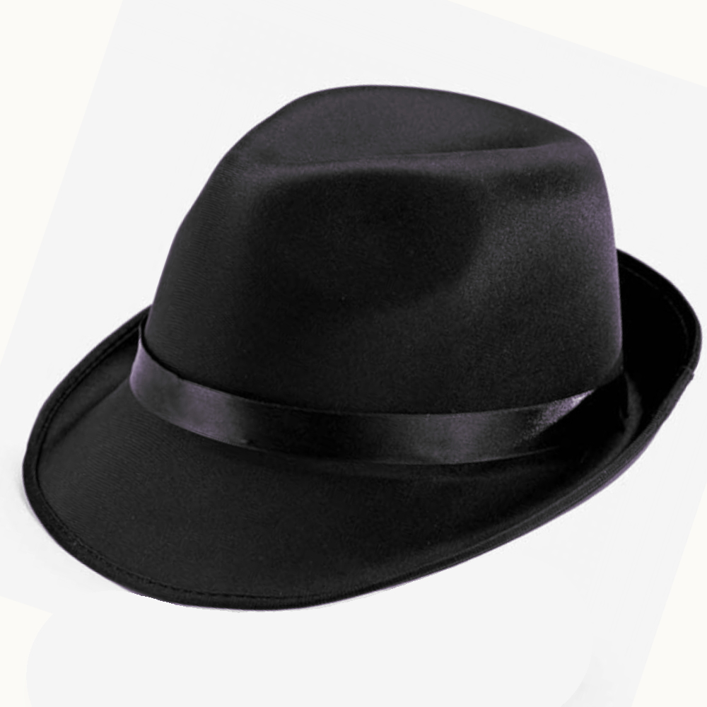Trilby Hat - Black - Black costume for hire | Costume Source